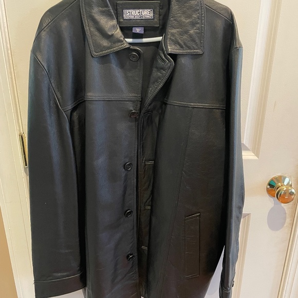 Structure | Jackets & Coats | Mens Long Genuine Leather Jacket | Poshmark